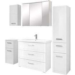 Badm&ouml;bel-Set &raquo;Serie 3007,6-teilig, mit T&uuml;rd&auml;mpfer&laquo; 6 Stk. tlg. wei&szlig; Spanplatte B/H/T: 160cmcm x 200cmcm x 45cmcm