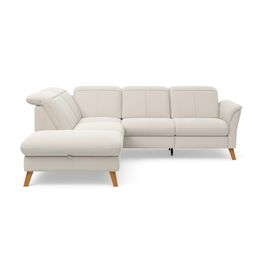 Sit & More sit&more Ecksofa &raquo;Romero L-Form&laquo; wahlweise mit oder ohne TV-Funktion, Schlaffunktion, Bettkasten beige 90% Polyester 10%Polyamid B/H/T: 250cm x 91cm x