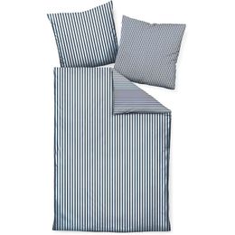 Janine Wendebettw&auml;sche &raquo;modernclassic 3912, 100% Baumwolle&laquo; 2 Stk. mit Rei&szlig;verschluss, Streifen Design blau Mako-Satin, Obermaterial: 100% Baumwolle B/L: 