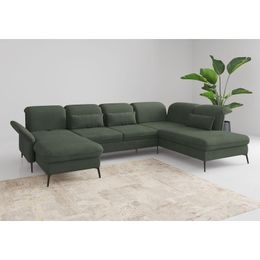 Sit & More sit&more Wohnlandschaft &raquo;Emely, inkl. Sitztiefenverstellung&laquo; wahlweise mit Schlaffunktion,Bettkasten,Kopf- & Armteilverstellung gr&uuml;n 90% Polyester, 10