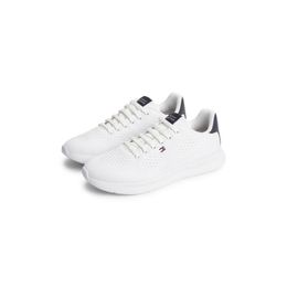 Tommy Hilfiger Herren Sneaker &raquo;LIGHTWEIGHT RUNNER KNIT&laquo; Freizeitschuh, Halbschuh, Schn&uuml;rschuh mit seitlicher Logo-Flagg wei&szlig; 44