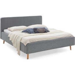 Meise M&ouml;bel meise.m&ouml;bel Polsterbett &raquo;Mattis&laquo; Topseller, wahlweise mit Bettkasten blau Bezug Bett: Multicolor (100% Polyester) Liegefl&auml;che L&auml;nge B: 200cm x 160cm, 