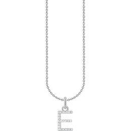 Thomas Sabo Damen Thomas Sabo Kette mit Anh&auml;nger &raquo;Buchstabe&laquo; mit Zirkonia (synth.) bunt 45, E, Silber 925 (recycelt)