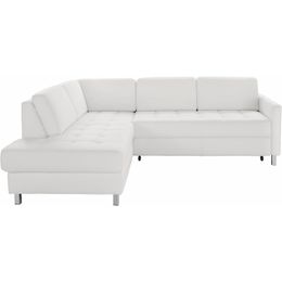 Sit & More sit&more Ecksofa &raquo;Pablo L-Form&laquo; wahlweise mit Schlaffunktion und Bettkasten wei&szlig; Luxus-Microfaser ALTARA NUBUCK (100% Polyester) / Struktur fein (100%