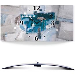 Artland Wanduhr &raquo;Abstrakte blaue Kreise&laquo; wahlweise mit Quarz- oder Funkuhrwerk, lautlos ohne Tickger&auml;usche blau B/H/T: 60cm x 30cm x 0,3cm, Funkuhr