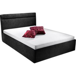 Westfalia Schlafkomfort Polsterbett inkl. Bettkasten bei Ausf&uuml;hrung mit Matratze schwarz Bezug Bett: Microfaser (100% Polyester);Bonnell-Federkernmatratze: Mischgewebe (51% 