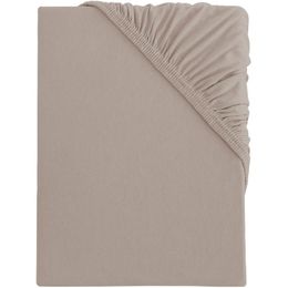 s.Oliver Spannbettlaken &raquo;TABEA, 100% Baumwolle, 145 g/m&sup2;&laquo; Bettlaken f&uuml;r Matratzen bis 25 cm H&ouml;he, perfekter Sitz, b&uuml;gelfrei beige Jersey, Obermaterial