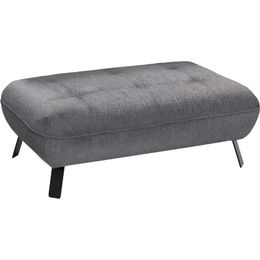 exxpo - sofa fashion Hocker bequem und modern grau B/H/T: 110cm x 44cm x 78cm, Chenille-Struktur