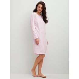Calida Damen Calida Nachthemd &raquo;Blooming Nights&laquo; Ohne Taschen Allover-Print, Pure Cotton, Langarm, atmungsaktiv, weich L (48/50), N-Gr