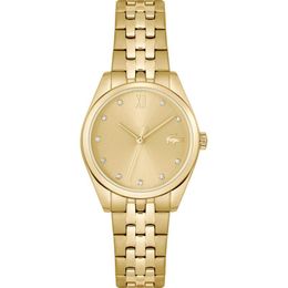 Lacoste Damen Quarzuhr &raquo;TUILERIE&laquo; Armbanduhr, Damenuhr, Glaskristalle, Edelstahlarmband, analog gold Einheitsgr&ouml;&szlig;e