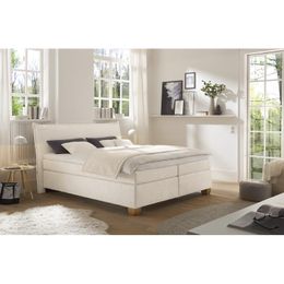 Hapo Boxspringbett &raquo;Hana, in verschiedenen Breiten und H&auml;rtegraden erh&auml;ltlich&laquo; Bett mit samtartigem Stoff bezogen, inkl. Topper Polyester Polyester, 