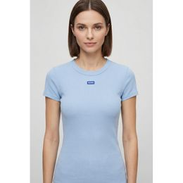Hugo Damen Hugo T-Shirt &raquo;Easy Tee&laquo; mit Hugo Aufn&auml;her blau XXL (44)