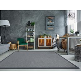 Dekowe Teppich &raquo;Naturino Rips&laquo; rechteckig 7 mm H&ouml;he Flachgewebe, Sisal-Optik, mit Bord&uuml;re, In- und Outdoor geeignet grau Kunstfaser B : 67cm 1 Stk., 7mm, L: 
