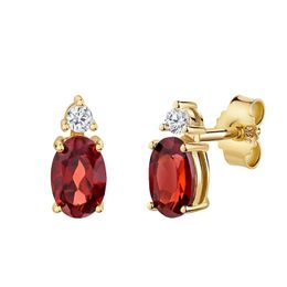 Firetti Damen Paar Ohrstecker &raquo;Schmuck Geschenk Gold 333 Ohrschmuck Ohrringe&laquo; mit Granat, Zirkonia (synth.) Gelbgold 333
