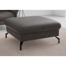 Sit & More sit&more Hocker &raquo;Fashion&laquo; inklusive Federkern, mit hochwertigen, schwarzen Metallf&uuml;&szlig;en grau B/H/T: 89cm x 45cm x 89cm, Luxus-Microfasermit Pr&auml;gung,mit