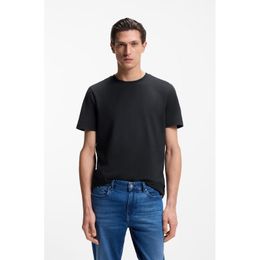 BOSS Herren BOSS T-Shirt &raquo;Tiburt&laquo; mit Jacquard-Struktur, regular fit schwarz 6XL