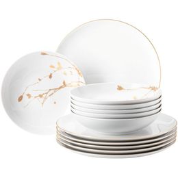 Seltmann Weiden Tafelservice &raquo;Geschirr-Set, 12 Teile, Liberty Golden Rose Hip&laquo; Geschirr, Teller Set, gold, Made in Germany, 12 Teile, f&uuml;r 6 Personen gold Porzellan 12