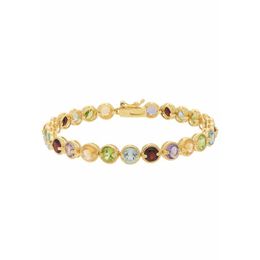 Firetti Damen Armband &raquo;Schmuck Geschenk Silber 925 Armschmuck Armkette Edelsteine&laquo; mit Amethyst, Granaten, Peridot, Citrin und Blautopas (beh.) gold 