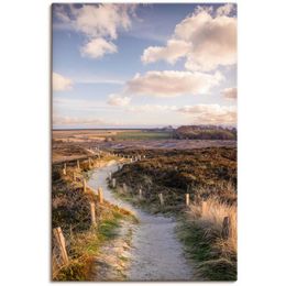 Artland Leinwandbild &raquo;Weg durch Naturschutzgebiet Morsum-Kliff&laquo; Felder 1 Stk. tlg. auf Holzrahmen gespannt lila Leinwand B/H/T: 40cm x 60cm, Leinwandbild 