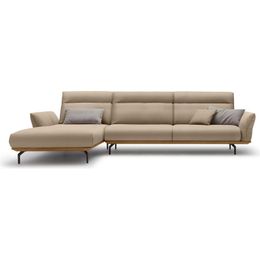 Creation BY ROLF BENZ Ecksofa &raquo;CR.460 Designsofa mit erstklassigem Sitzkomfort&laquo; Sockel in Nussbaum, Winkelf&uuml;&szlig;e in Umbragrau, Breite 338 cm beige 