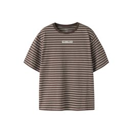 name it T-Shirt 'NKMKRISTIAN' Jungen Gr&ouml;&szlig;e 146/152 schoko / wei&szlig;