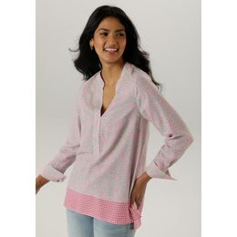Aniston Selected Damen Aniston SELECTED Longbluse mit Rankenmusterung und Bord&uuml;rendruck am Saum rosa 42