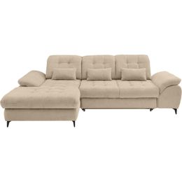 Home Affaire Ecksofa &raquo;Lazio modern und bequem, schmale Armlehnen, tolle Detailverarbeitung&laquo; beige 100% Polyester B/H/T: 273cm x 189cm, Microfaser, 