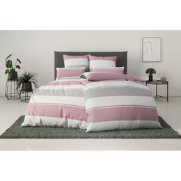 OTTO home Bettw&auml;sche &raquo;Yonne&laquo; 2 in frischen Farben, gestreifte Bettw&auml;sche, ab Gr. 135x200 cm lila Renforc&eacute;, Obermaterial: 100% Baumwolle B/L: 135cm x 