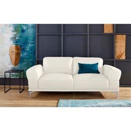 W.Schillig 2-Sitzer &raquo;montanaa Designsofa, bequem, Breite 192cm, Federkern&laquo; mit Metallf&uuml;&szlig;en in Silber matt, Breite 192 cm wei&szlig; B/H/T: 192cm x 78cm x 