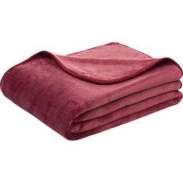 G&ouml;zze Wohndecke &raquo;Uni Decke aus recyceltem Polyester&laquo; Kuscheldecke lila Polyester B/L: 150cm x 200cm