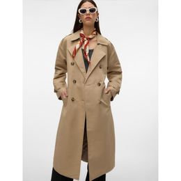 V&eacute;ro Moda Vero Moda Damen Trenchcoat &raquo;VMCHLOE LONG TRENCHCOAT GA NOOS&laquo; Zweireiher mit Bindeg&uuml;rtel, Oversized braun M