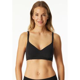 Schiesser Damen Soft-BH &raquo;Unique Cotton&laquo; mit Schale, b&uuml;gellos, Baumwollmischung schwarz 75, Cup C