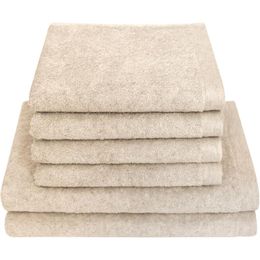 Dyckhoff Handtuch Set &raquo;Deep Harmony Element&laquo; Set Frottier 6er Set: 4 Handt&uuml;cher (50x100cm), 2 Duscht&uuml;cher (70x140cm) beige Frottier, Obermaterial: 85% 