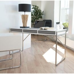 Schreibtisch &raquo;Mistral B&uuml;rotisch, Arbeitstisch, Tisch, Computertisch&laquo; mit Gestell, B: 137,4 cm, Designm&ouml;bel grau B/H/T: 137,4cm x 75cm x 60cm