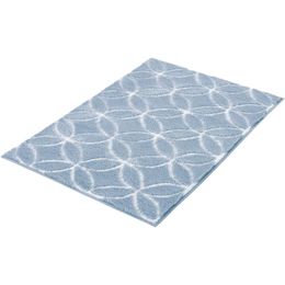 Kleine Wolke Badematte &raquo;Twin&laquo; H&ouml;he 15 mm rutschhemmend beschichtet fu&szlig;bodenheizungsgeeignet Badteppich, modernes Design, leichter Hoch-Tief Effekt, waschbar blau 
