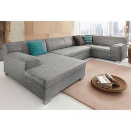 DOMO collection Wohnlandschaft &raquo;Amando in vielen Bezugsvarianten, auch in Leder, komfortabel, U-Form&laquo; wahlweise mit Bettfunktion, fester Sitzkomfort, 