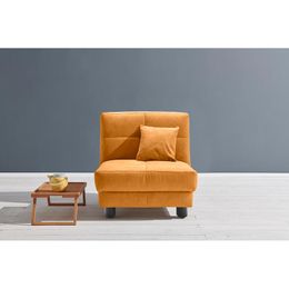 ell+ell ell + ell Schlafsofa &raquo;Tilda&laquo; Breite 85 cm, inkl. 1 Zierkissen gelb 100% Polyester B/H/T: 85cm x 90cm x 100cm, Flachgewebe, PUR-Schaumstoff,mit 