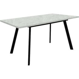 M&auml;usbacher Bistrotisch &raquo;Big Bistro Metall&laquo; Auszugplatte (Synchronauszug) BHT 120-160/82/70 wei&szlig; B/H/T: 82cm x 70cm