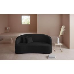 LeGer Home by Lena Gercke 3-Sitzer &raquo;Dilara&laquo; gerundete R&uuml;ckenlehne und Front, in 3 Bezugsqualit&auml;ten schwarz Struktur fein 100% Polyester);Samtoptik (