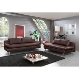 Places of Style 2-Sitzer &raquo;Redding&laquo; In Naturleder braun Zierkissen: 100% Polyester;Luxus-Microfaser (100% Polyester), mit Zierkissen ebenfalls in Luxus