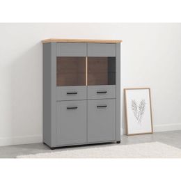 Home Affaire Vitrine &raquo;Valencia&laquo; 2 T&uuml;ren mit 4mm-Sicherheitsglas, Breite 103,5 cm grau Glas, Holzwerkstoff, MDF Graphite grau, B/H/T: 103,5cm x 143cm x