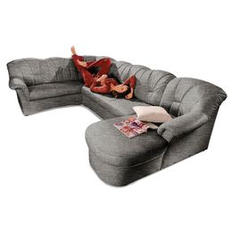 DOMO collection Wohnlandschaft &raquo;Papenburg, zeitlose R&uuml;ckensteppung, elegante Formensprache, U-Form&laquo; in gro&szlig;er Farbvielfalt, wahlweise mit Bettfunktion