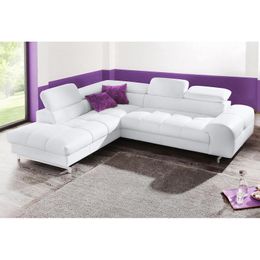 COTTA Ecksofa &raquo;Chef L-Form&laquo; mit Kopfteilverstellung, edle Metallkufen, optional Schlaffunktion Luxus-Microfaser (100% Polyester);Kunstleder Softlux ;