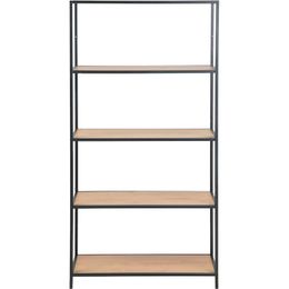 ACTONA GROUP B&uuml;cherregal Metallgestell im modernen Industrie-Look, 4 Einlegeb&ouml;den, H&ouml;he 150 cm schwarz Metall, Papier B/H/T: 77cm x 150cm x 35cm