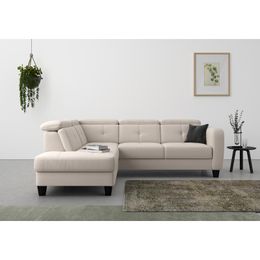 Sit & More sit&more Ecksofa &raquo;Belluci L-Form&laquo; inklusive Federkern, wahlweise mit Schlaffunktion und Bettkasten grau B/H/T: 249cm x 85cm x 195cm, Luxus-Microfaser 
