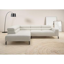 Home Affaire Ecksofa &raquo;Antonelli, L-Form, inkl. Kopfteilverstellung, Breite 276 cm&laquo; mit elektrischer Sitztiefenverstellung, in Cord, wei&szlig; wei&szlig; 95% 