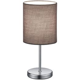REALITY LEUCHTEN Tischleuchte &raquo;Jerry&laquo; E14 2 Stk. 2er-Set Tischlampe 28cm, &Oslash; 13cm, Stoffschirm in grau, Schnurschalter grau 1, &Oslash; 13cm H: 28,5cm, 2 Stk.