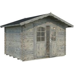 Palmako Gartenhaus &raquo;Vivian&laquo; 6,9 qm grau Massivholz Fu&szlig;boden im Gartenhaus, ohne Dacheindeckung