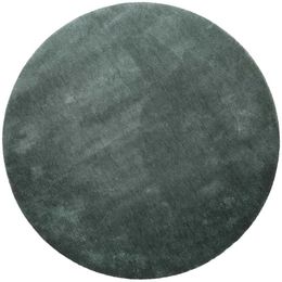 Teppich &raquo;Pisa&laquo; rund 25 mm H&ouml;he Hochflor, Microfaser, uni, weich, Shaggy, Wohnzimmer, Schlafzimmer grau Polyester &Oslash; 200cm 1 Stk., 25mm, &Oslash; 200cm