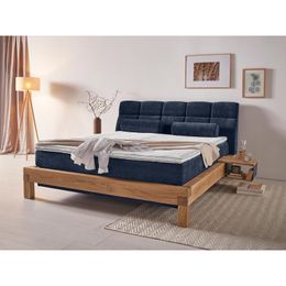 Home Affaire Boxspringbett &raquo;Villads&laquo; Liegefl&auml;che: 180/200 cm, Inside-Boxspring-Unterbau, recycelte Stoffe blau Polyester Struktur (recyceltes 
